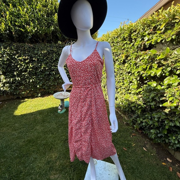 Sienna Sky | Dresses | Sienna Sky Red And White Floral Midi Dress ...